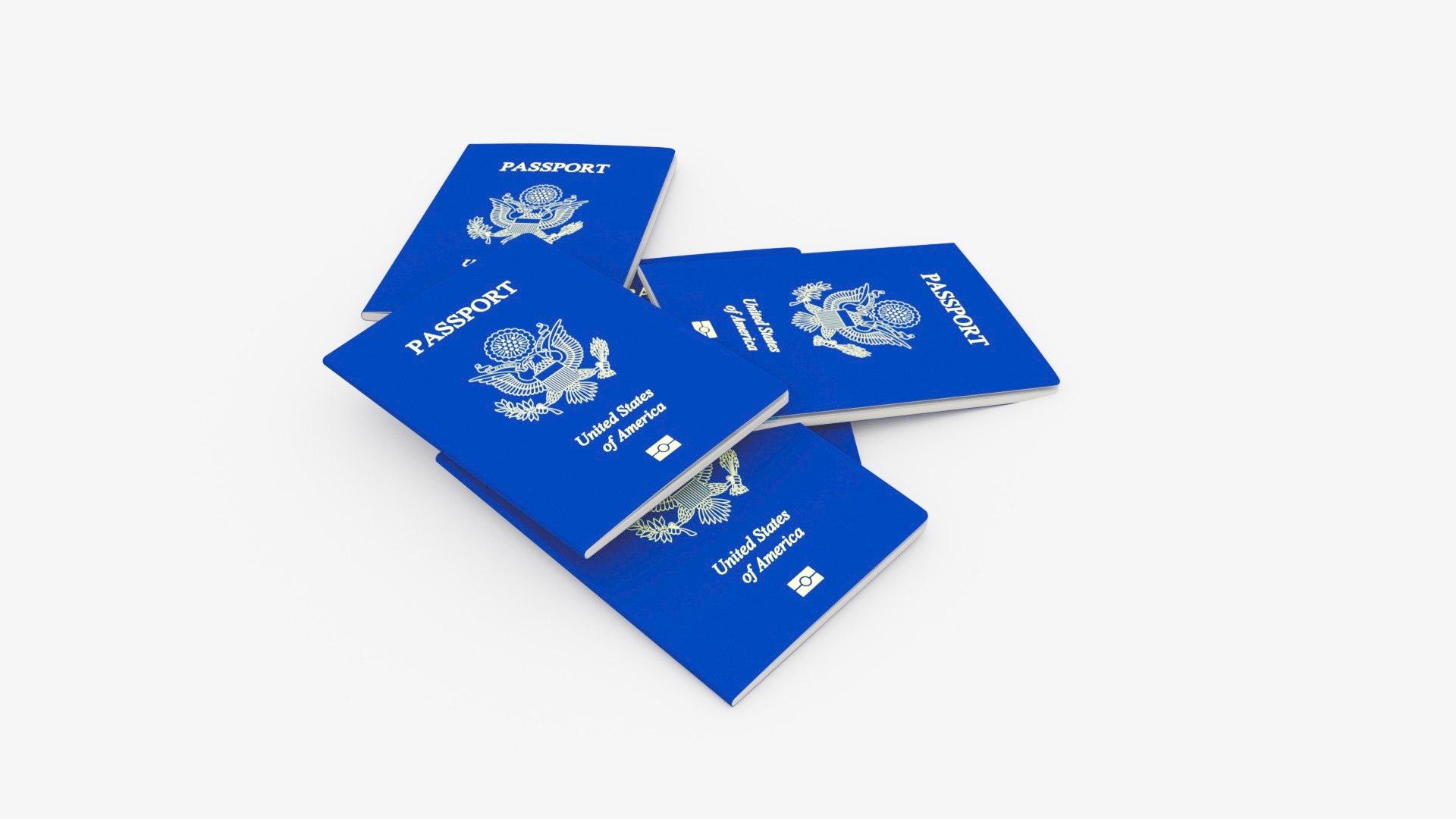 Passport Stack 3 - USA Blue - Simple Drag And Drop Texture - 3D Assets ...