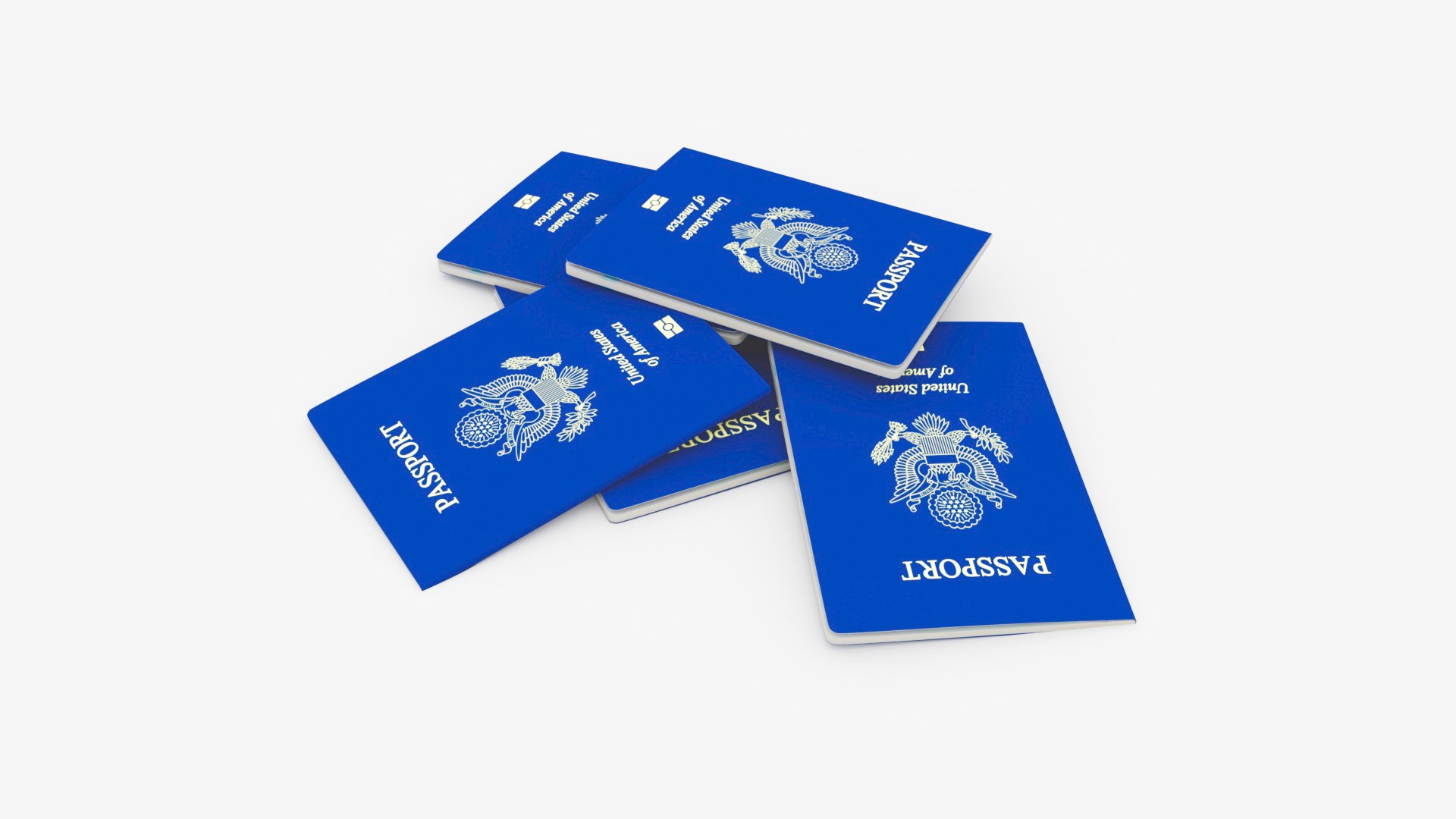 Passport Stack 3 - USA Blue - Simple Drag And Drop Texture - 3D Assets ...