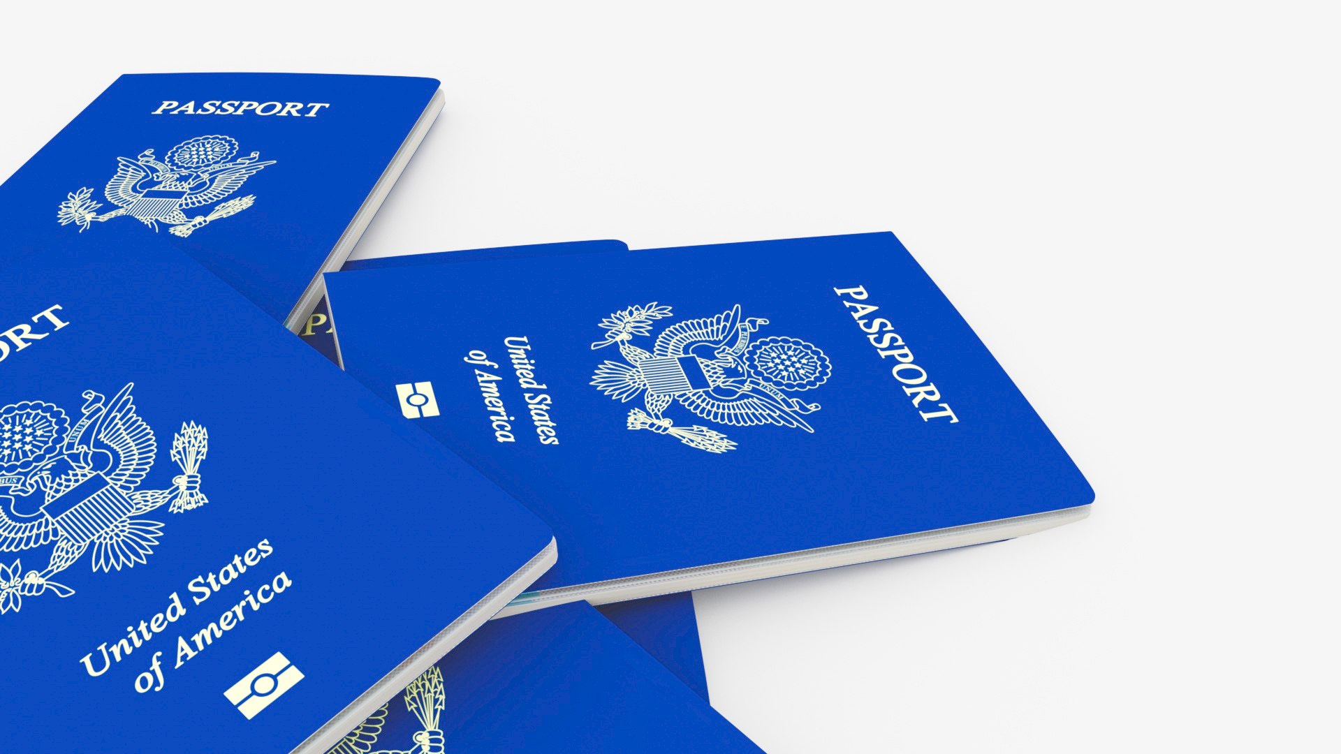 Passport Stack 3 - USA Blue - Simple Drag And Drop Texture - 3D Assets ...