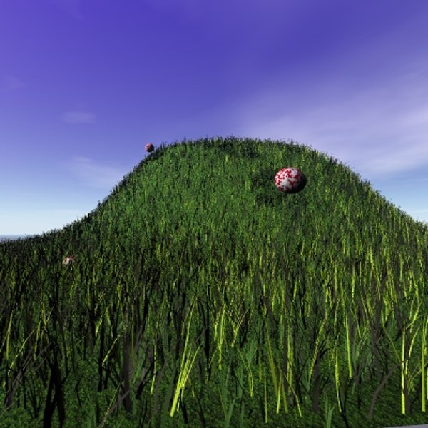 alien grassy hill grass 3d 3ds
