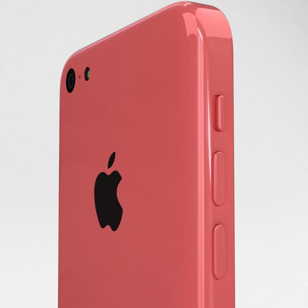 apple iphone 5c pink 3d model
