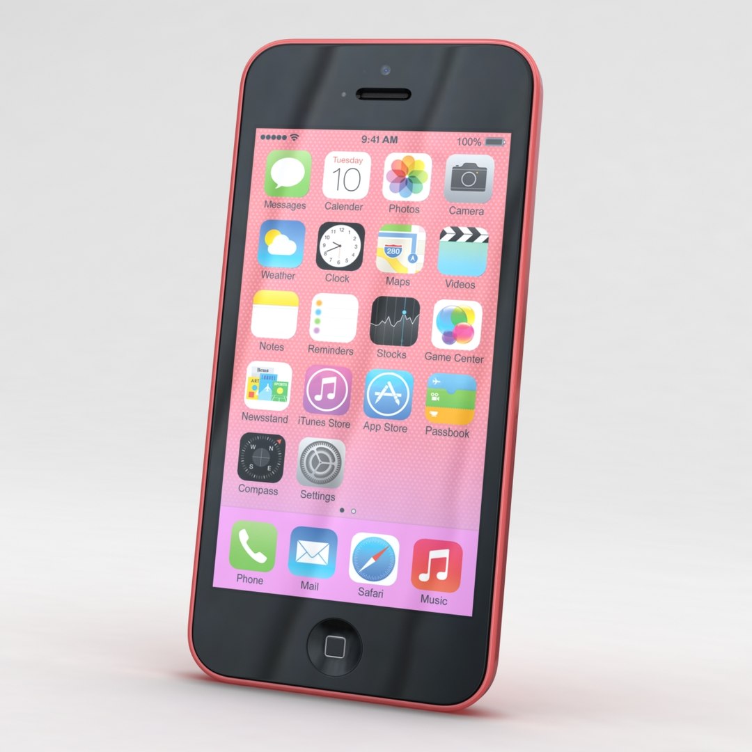 Apple Iphone 5c Pink 3d Model
