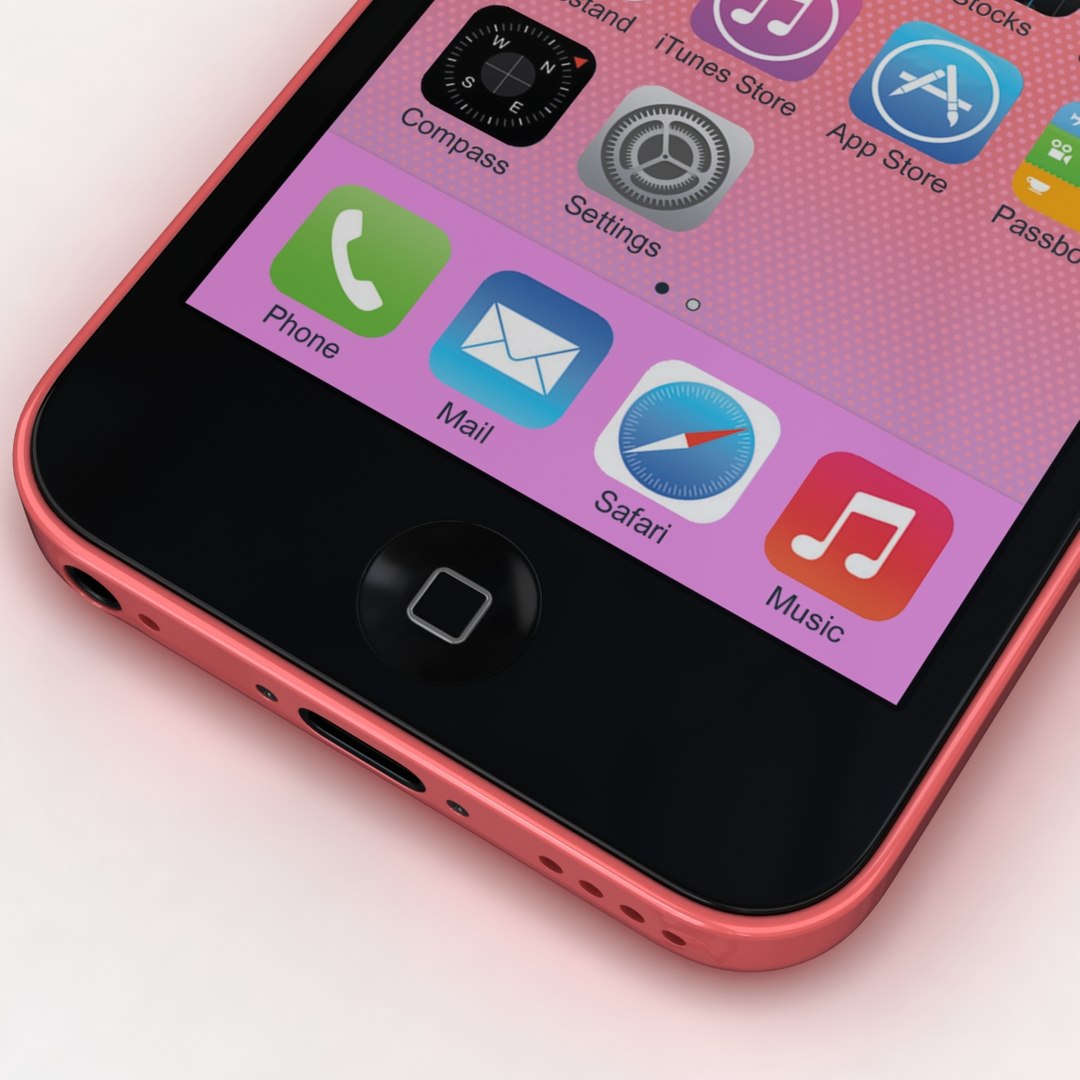 apple iphone 5c pink 3d model