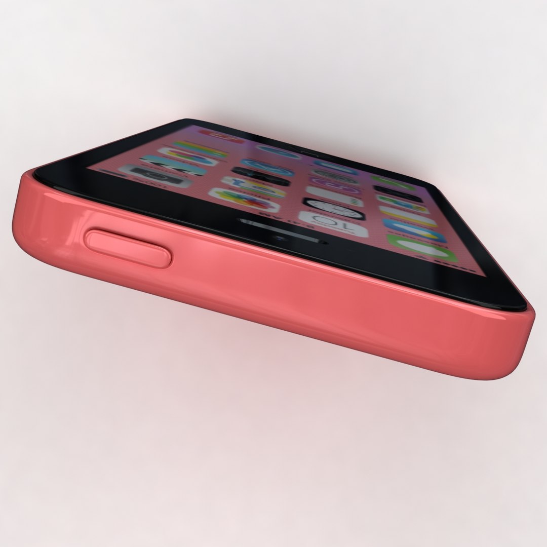 apple iphone 5c pink 3d model