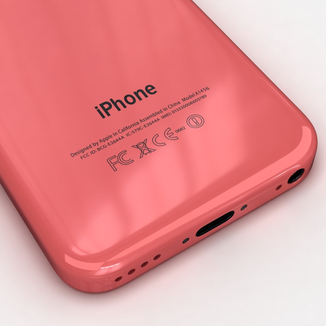 apple iphone 5c pink 3d model