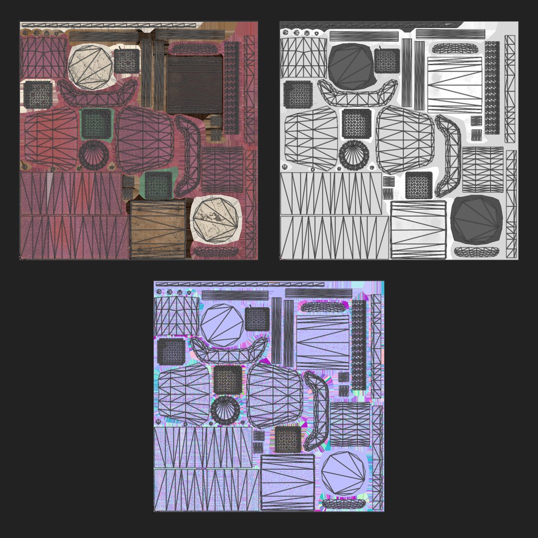 3D model Set of stylised furniture - TurboSquid 2164620