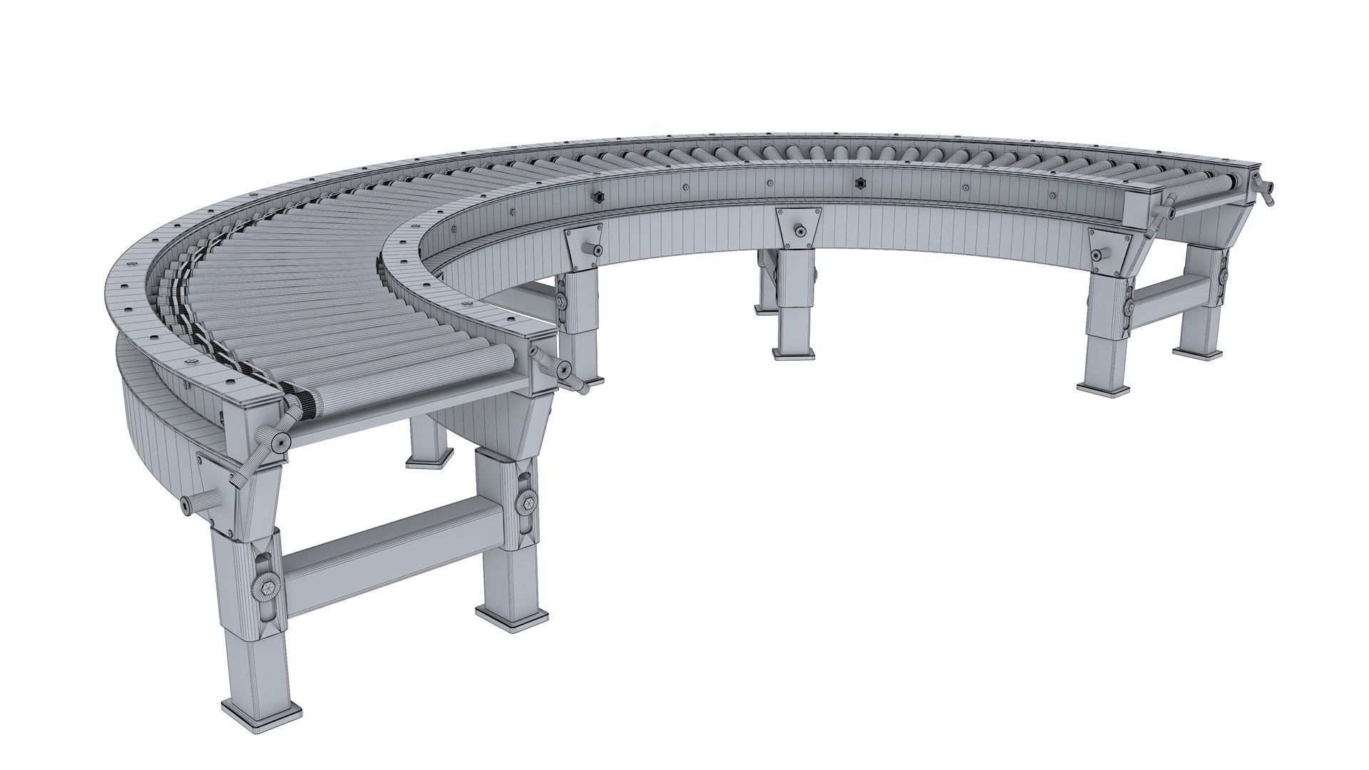 Curved Roller Conveyor 3D Model - TurboSquid 2249017