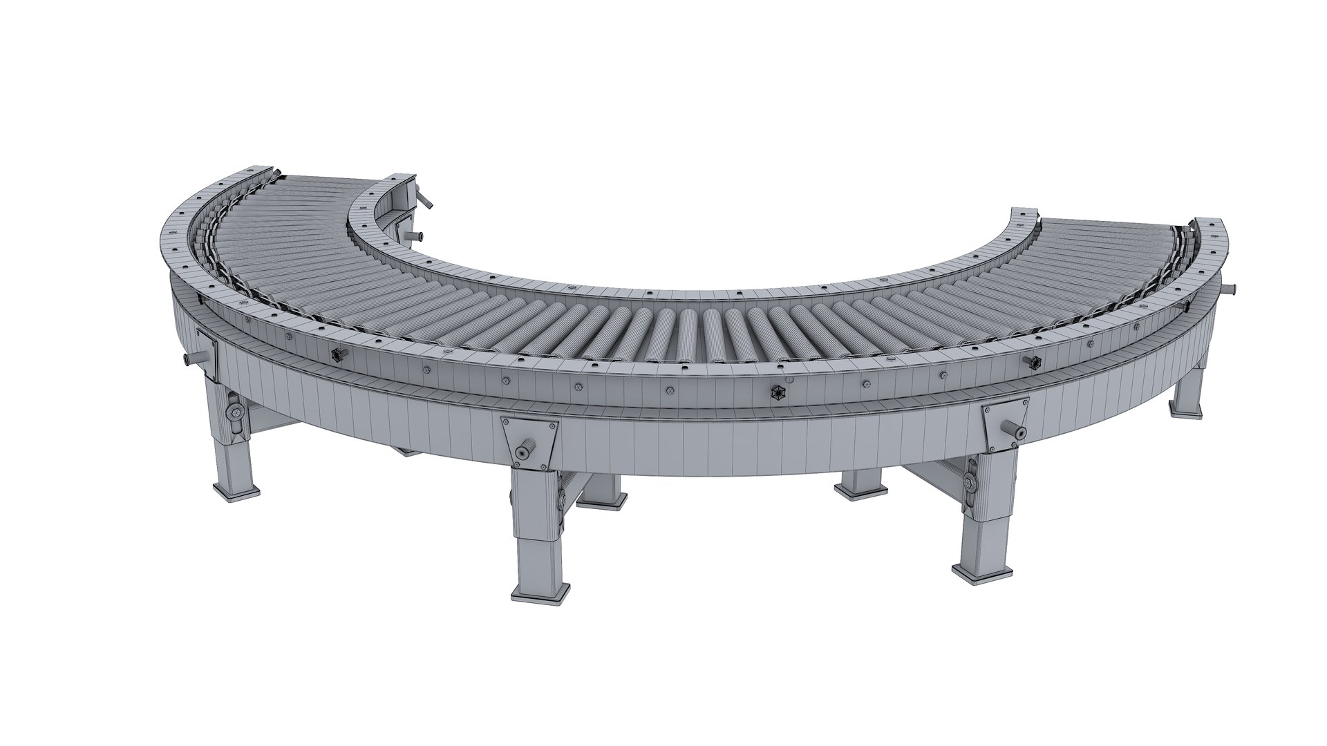 Curved Roller Conveyor 3D Model - TurboSquid 2249017