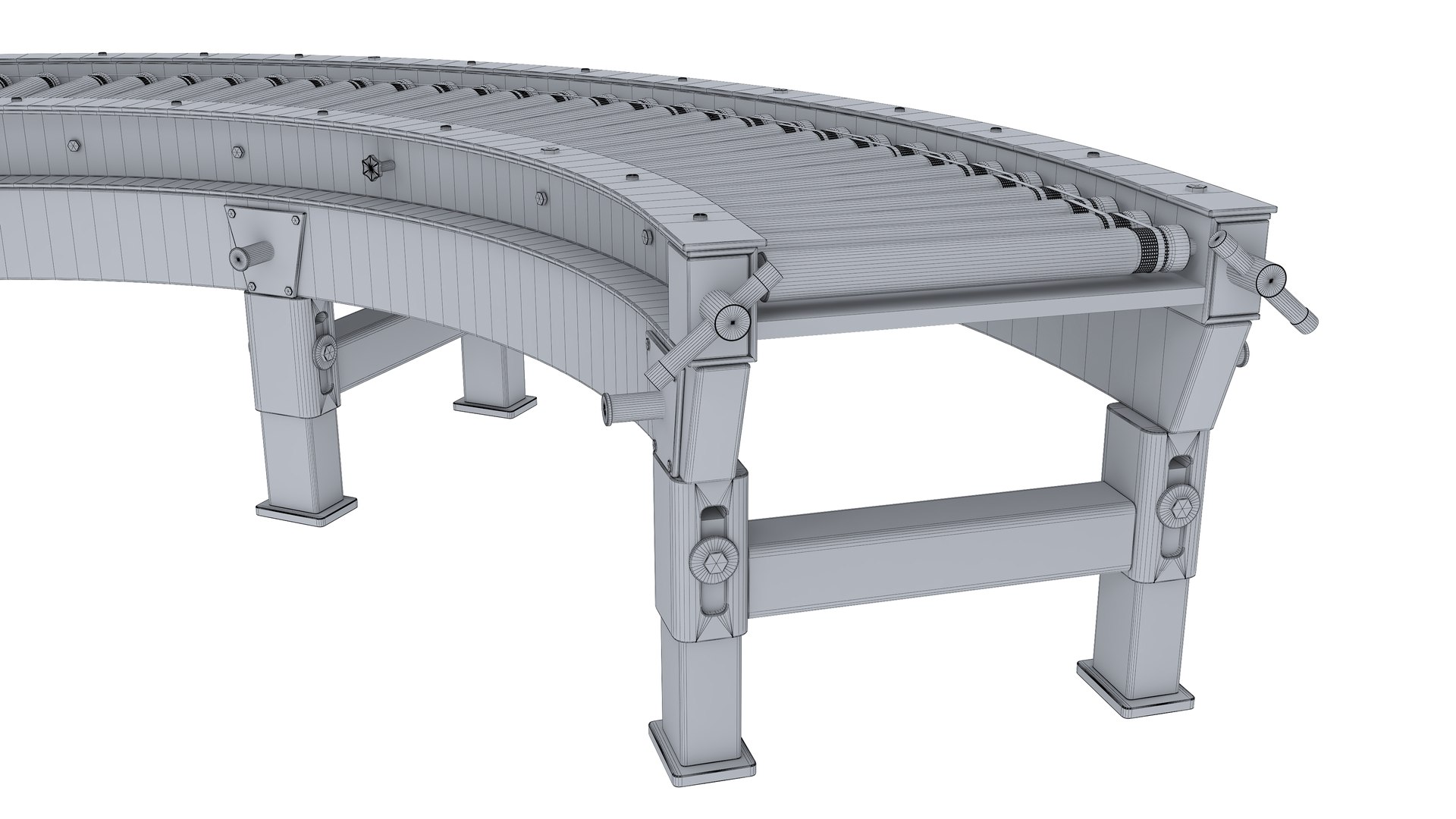 Curved Roller Conveyor 3D Model - TurboSquid 2249017