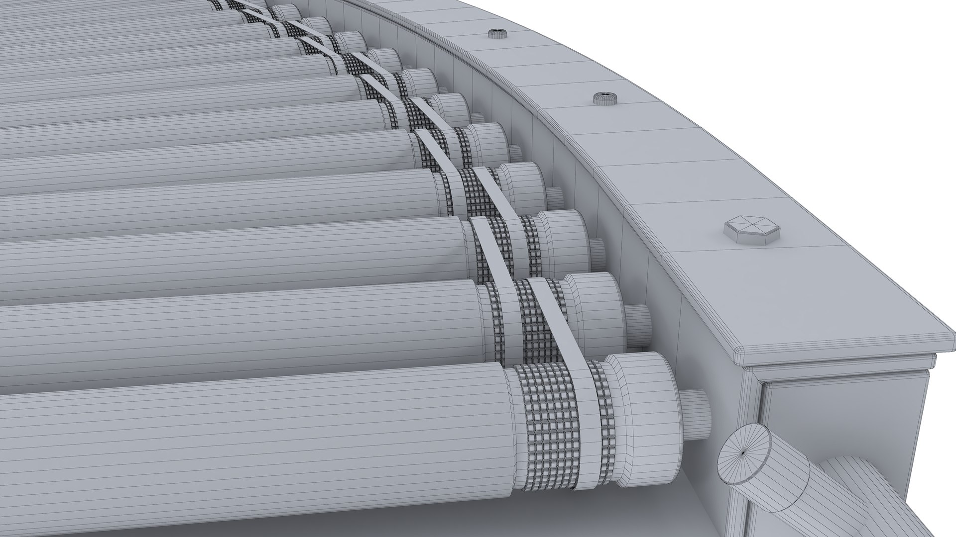 Curved Roller Conveyor 3D Model - TurboSquid 2249017