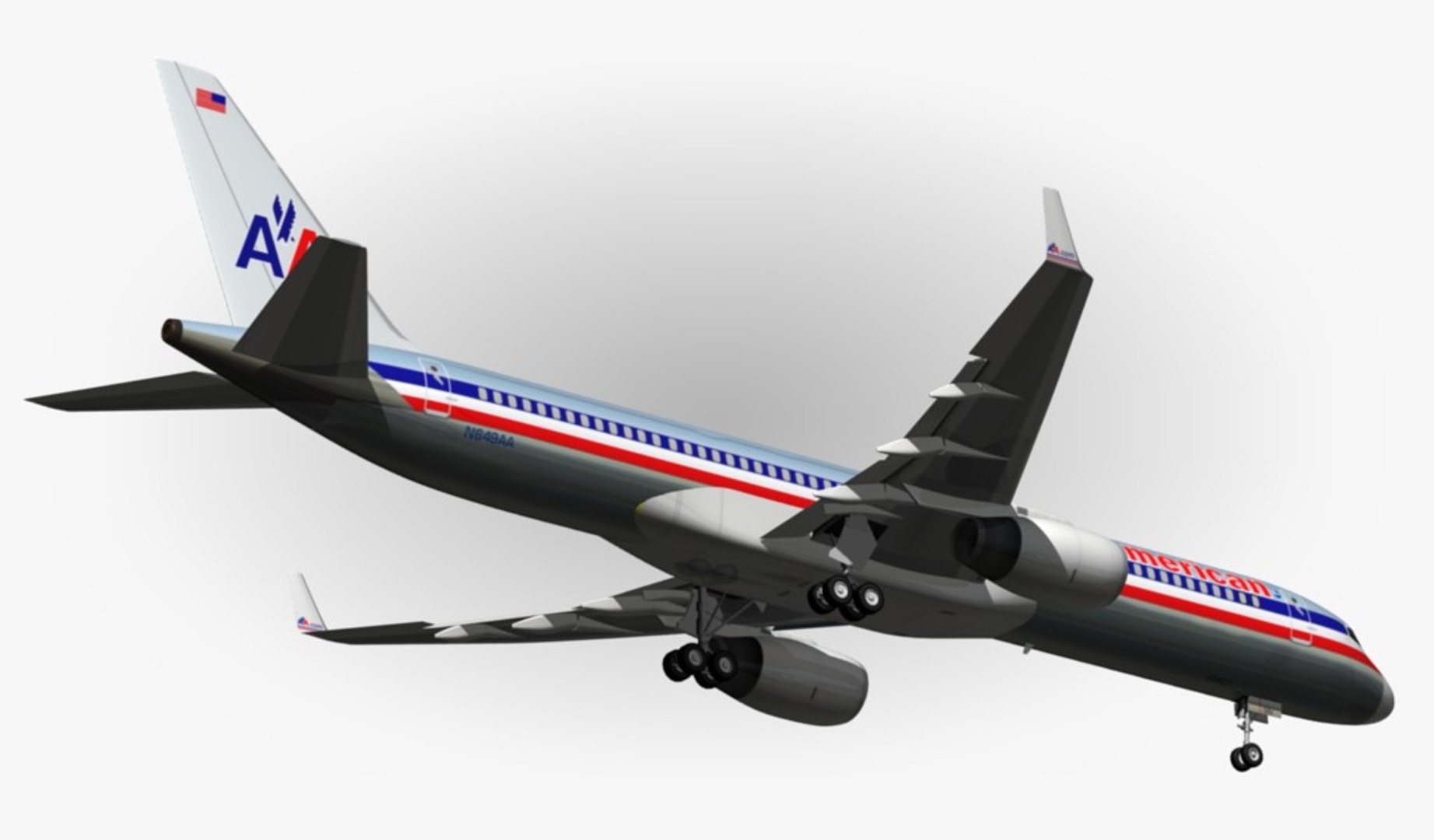 3dsmax Boeing 757-200 American Airlines