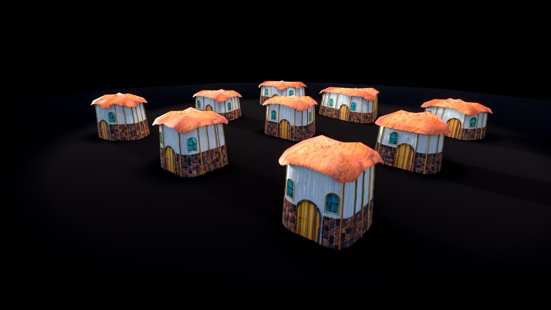 9 House Pack Stylized Game Asset Model - TurboSquid 2112627