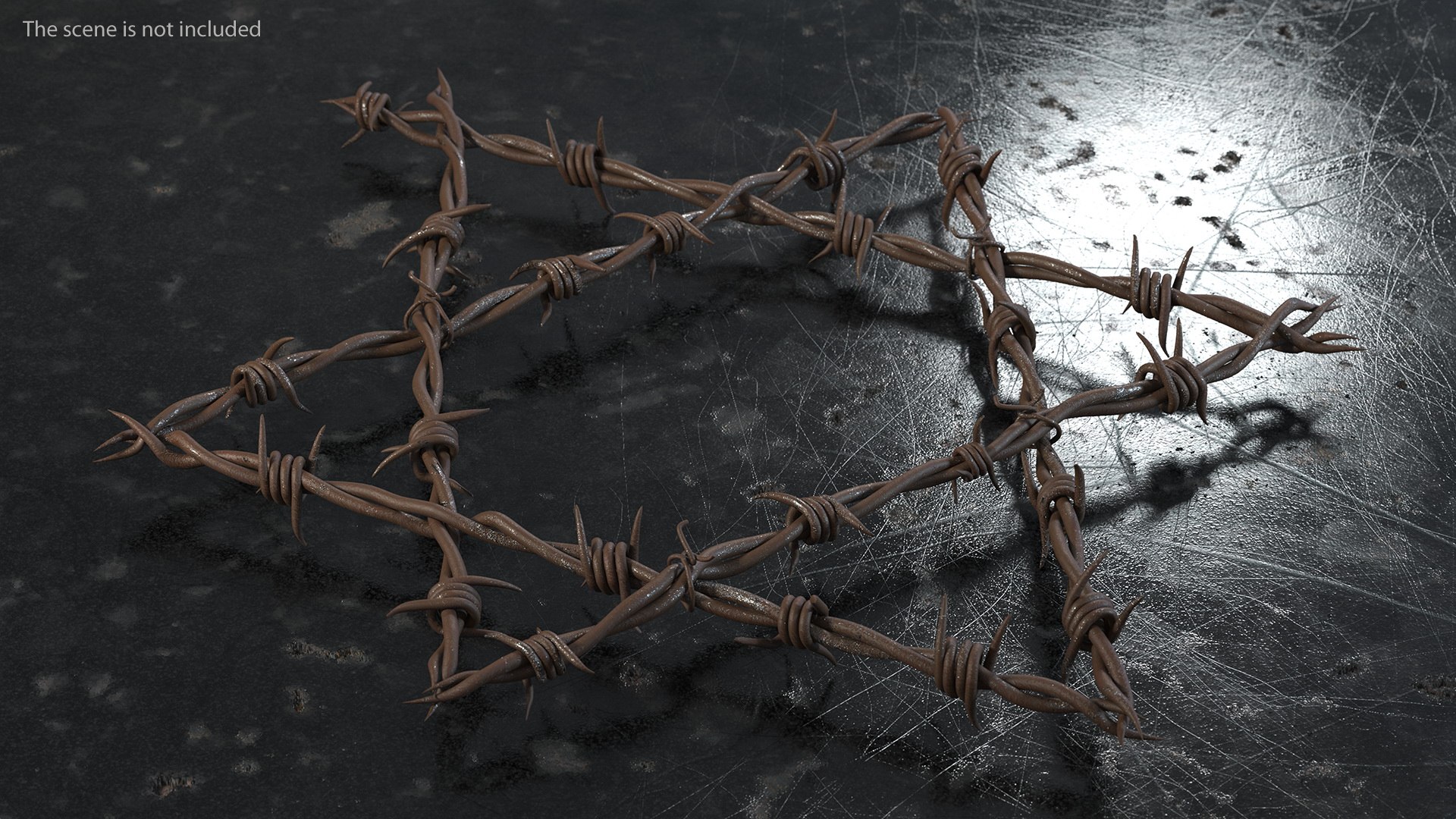 3D Star Of David Made From Barbed Wire Rusty Model - TurboSquid 1819271