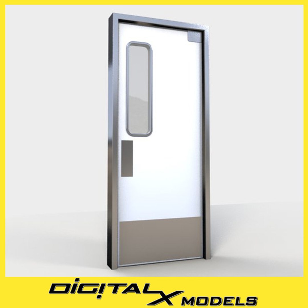 Commercial Kitchen Door 1 3d X