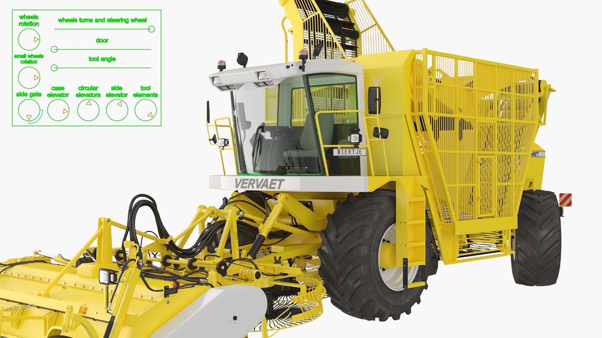 Agricultural Beet Harvester Machine Vervaet 17T Yellow Rigged 3D Model ...