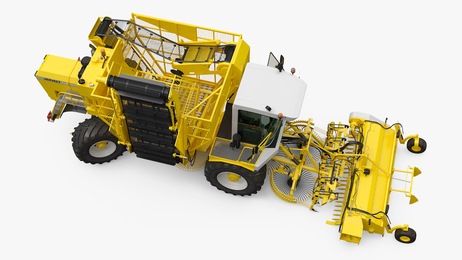 Agricultural Beet Harvester Machine Vervaet 17T Yellow Rigged 3D Model ...