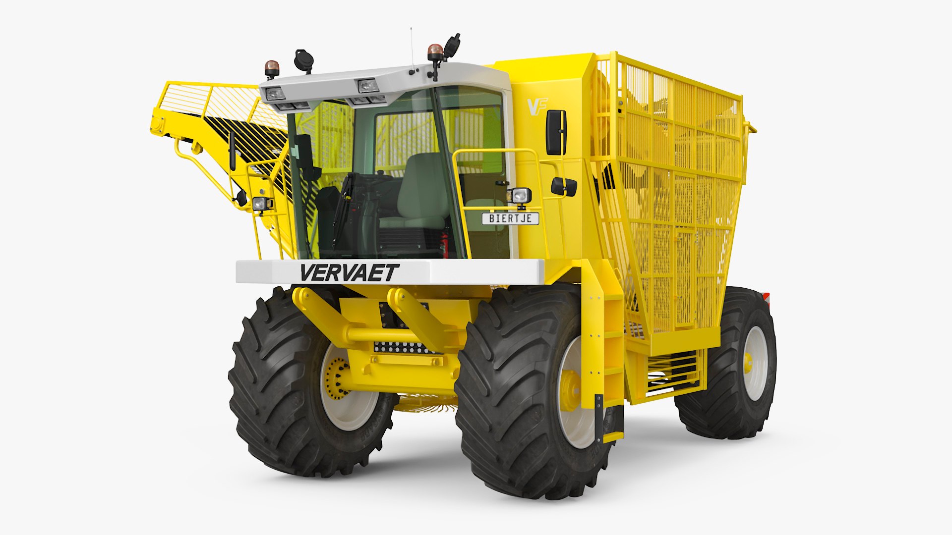 Agricultural Beet Harvester Machine Vervaet 17T Yellow Rigged 3D Model ...
