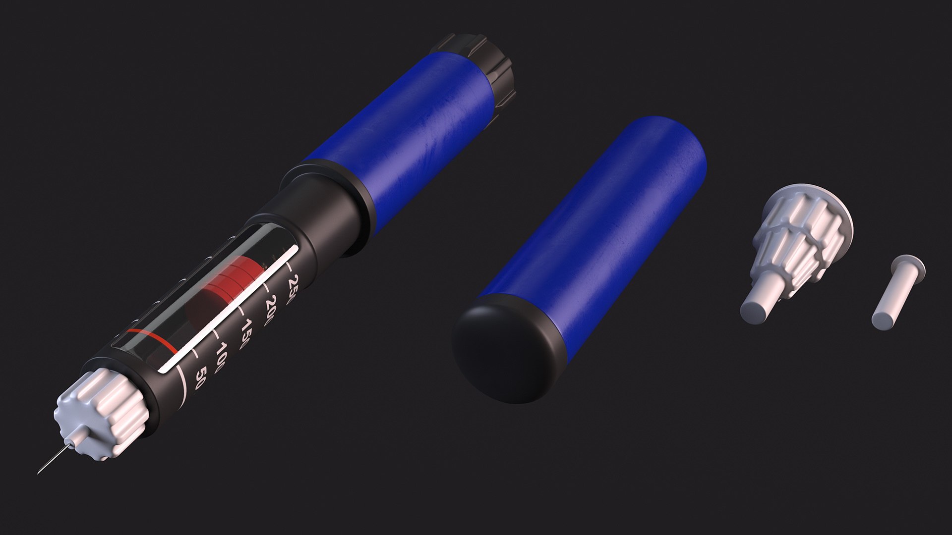 3D Model Smart Insulin Pen 250ml Blue - TurboSquid 2089600