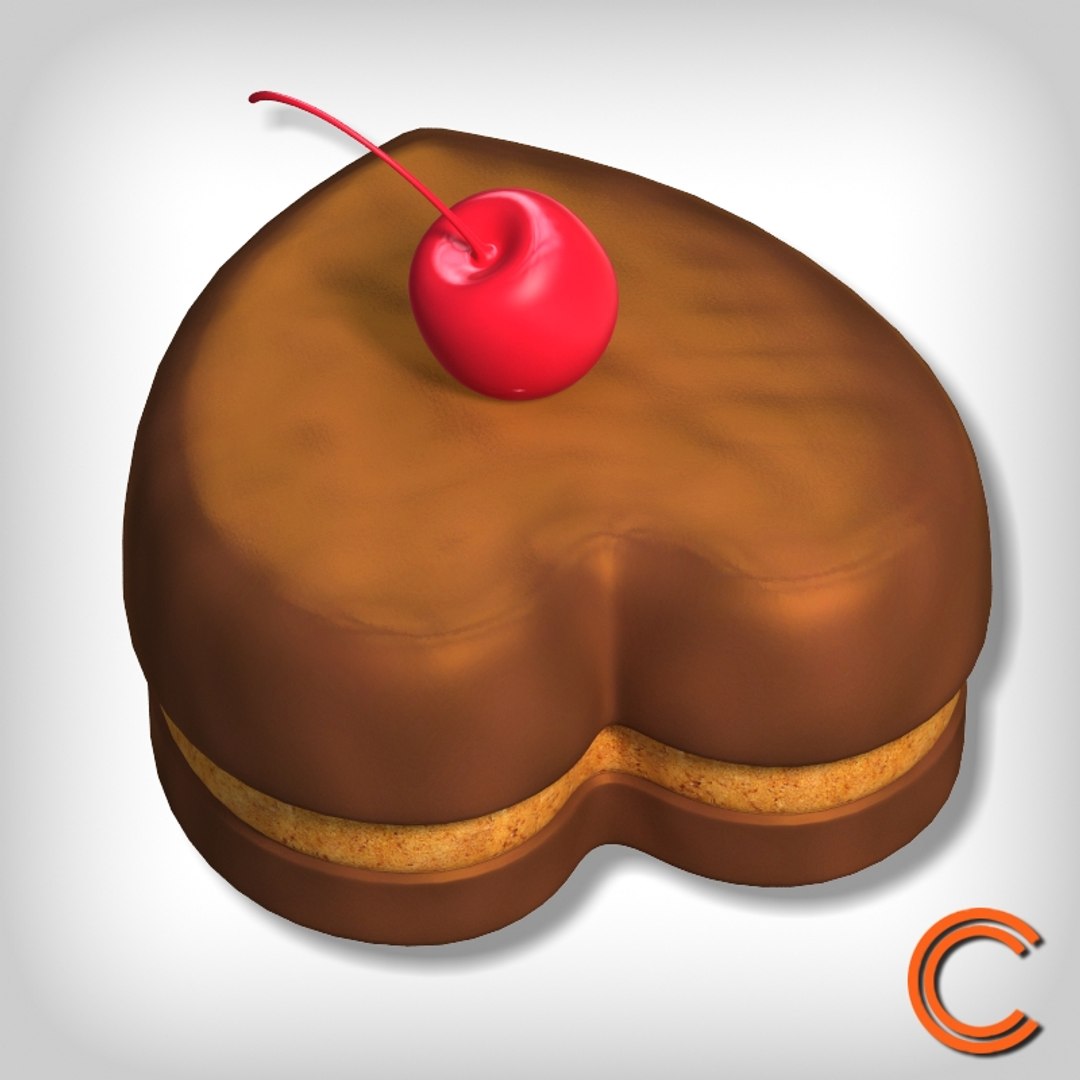 3d cake heart model