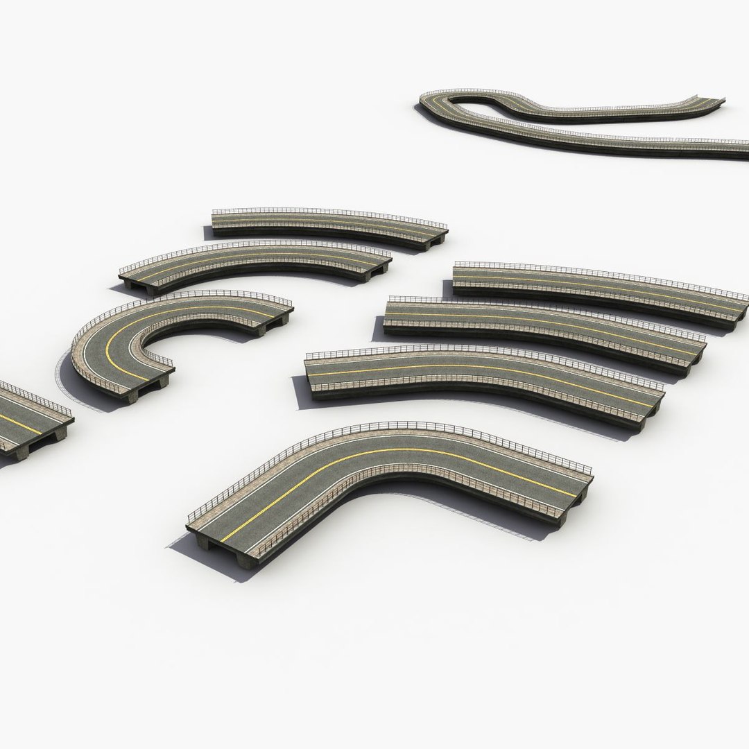 Road Set Modelled 3d Model