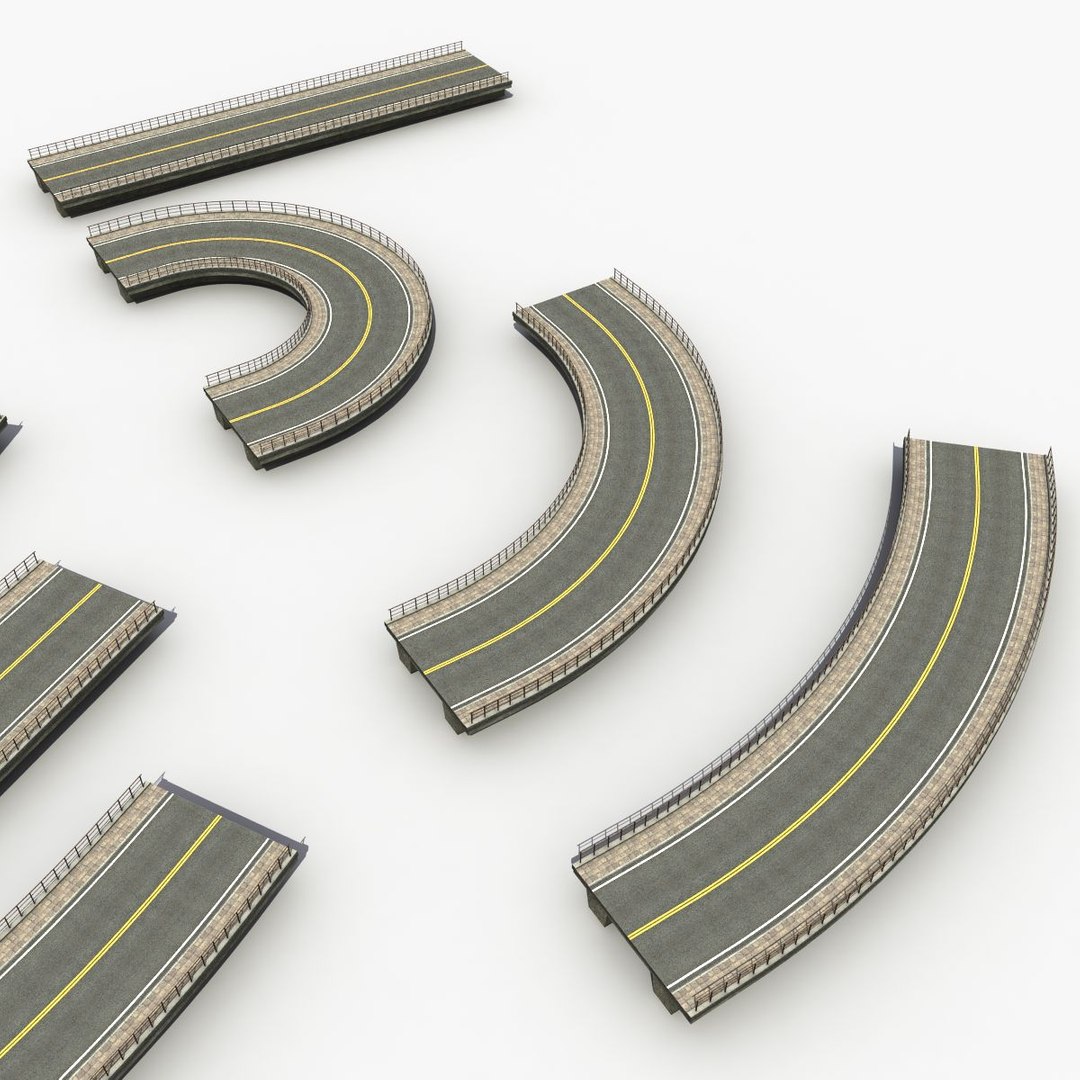 Road Set Modelled 3d Model
