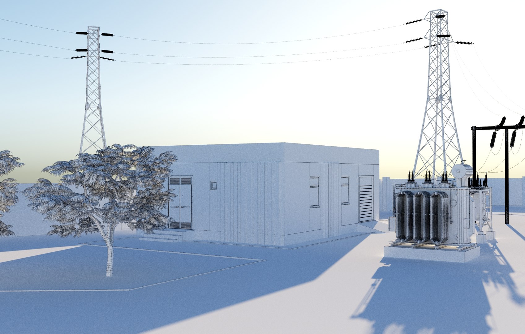 Electrical Substation 3D Model - TurboSquid 1561875