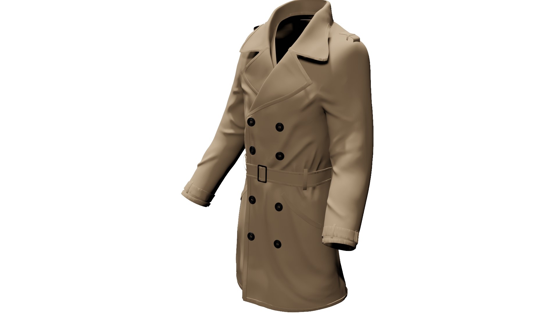 3D Trench Coat - TurboSquid 1809055