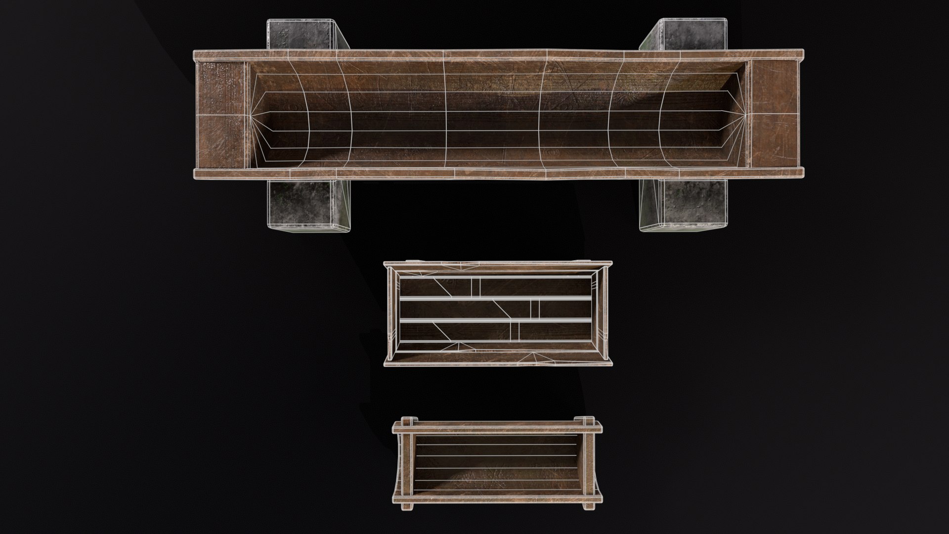 Medieval Trough Set 3D Model - TurboSquid 2198318