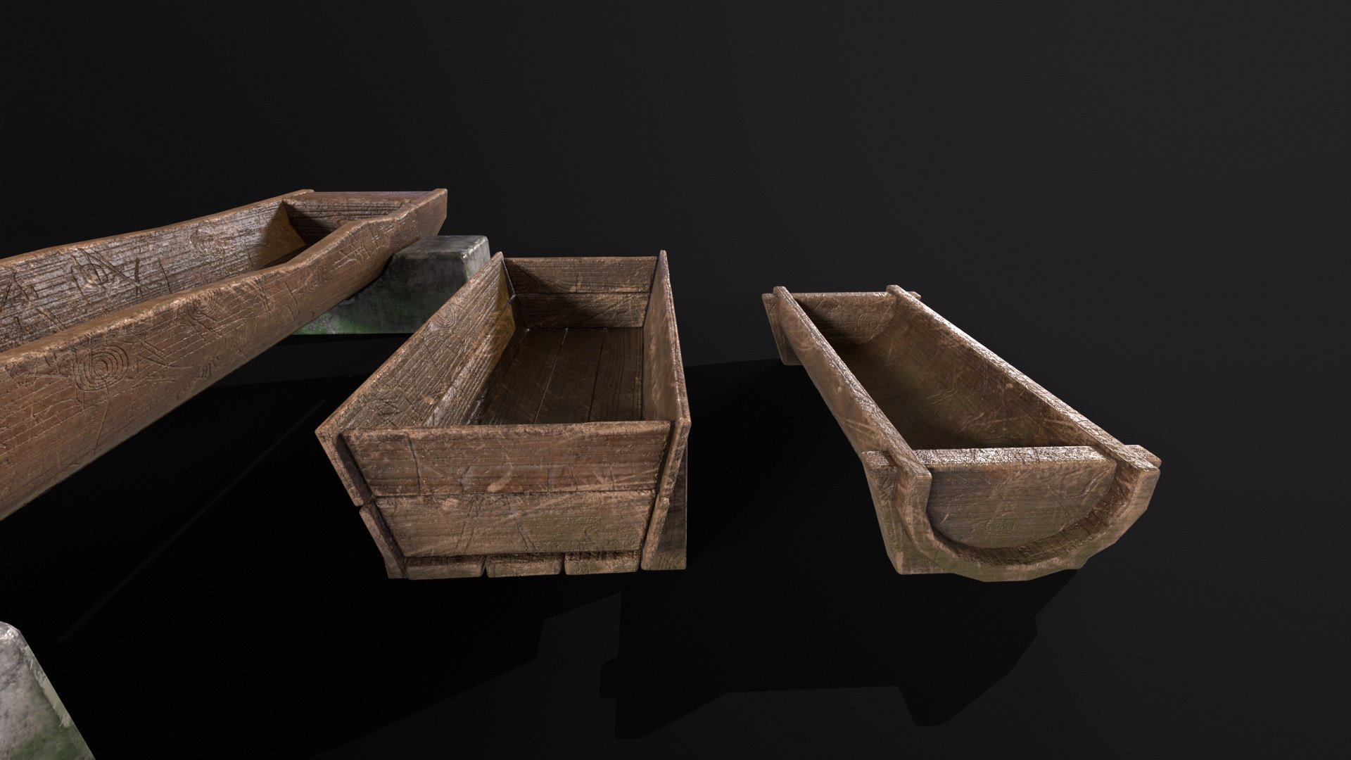 Medieval Trough Set 3D Model - TurboSquid 2198318
