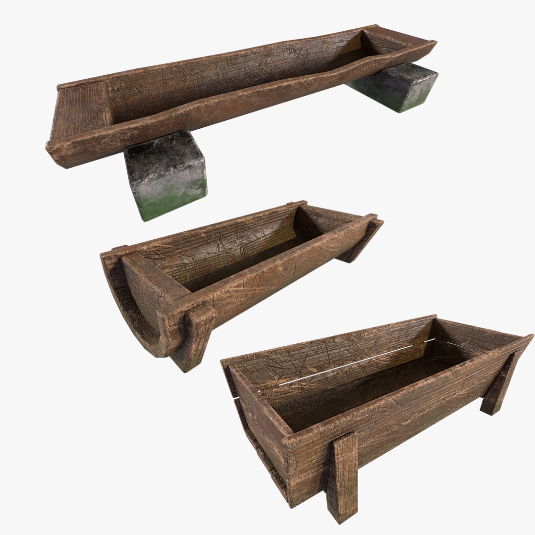 Medieval Trough Set 3D Model - TurboSquid 2198318