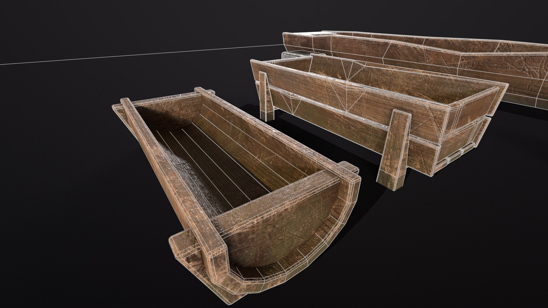 Medieval Trough Set 3D Model - TurboSquid 2198318
