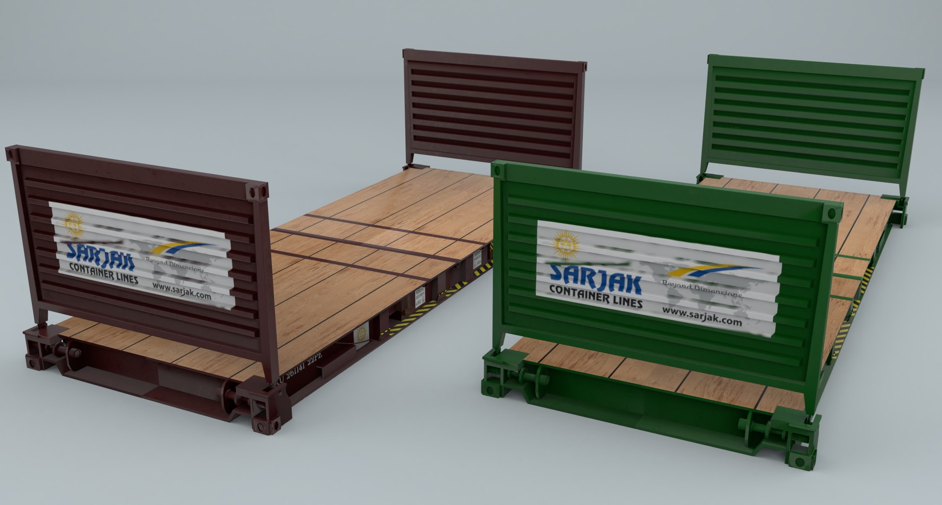 Flat Rack Container 3D - TurboSquid 1613997