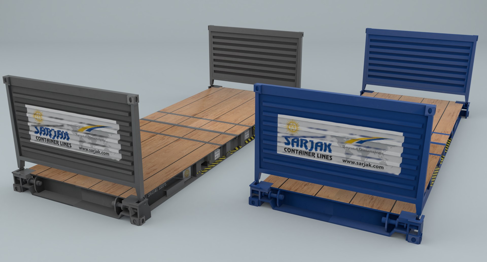 Flat Rack Container 3D - TurboSquid 1613997