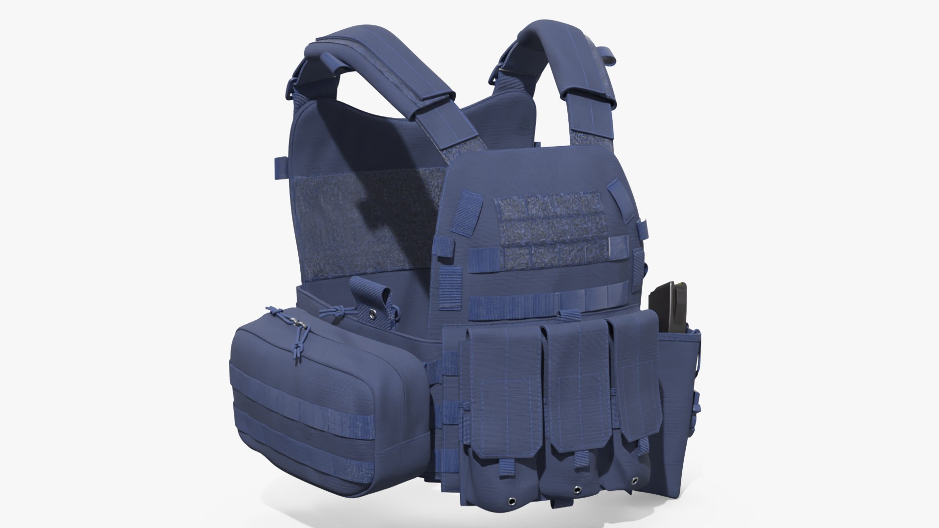 Navy Blue Tactical Vest With Ammo Mag Model - TurboSquid 2382556