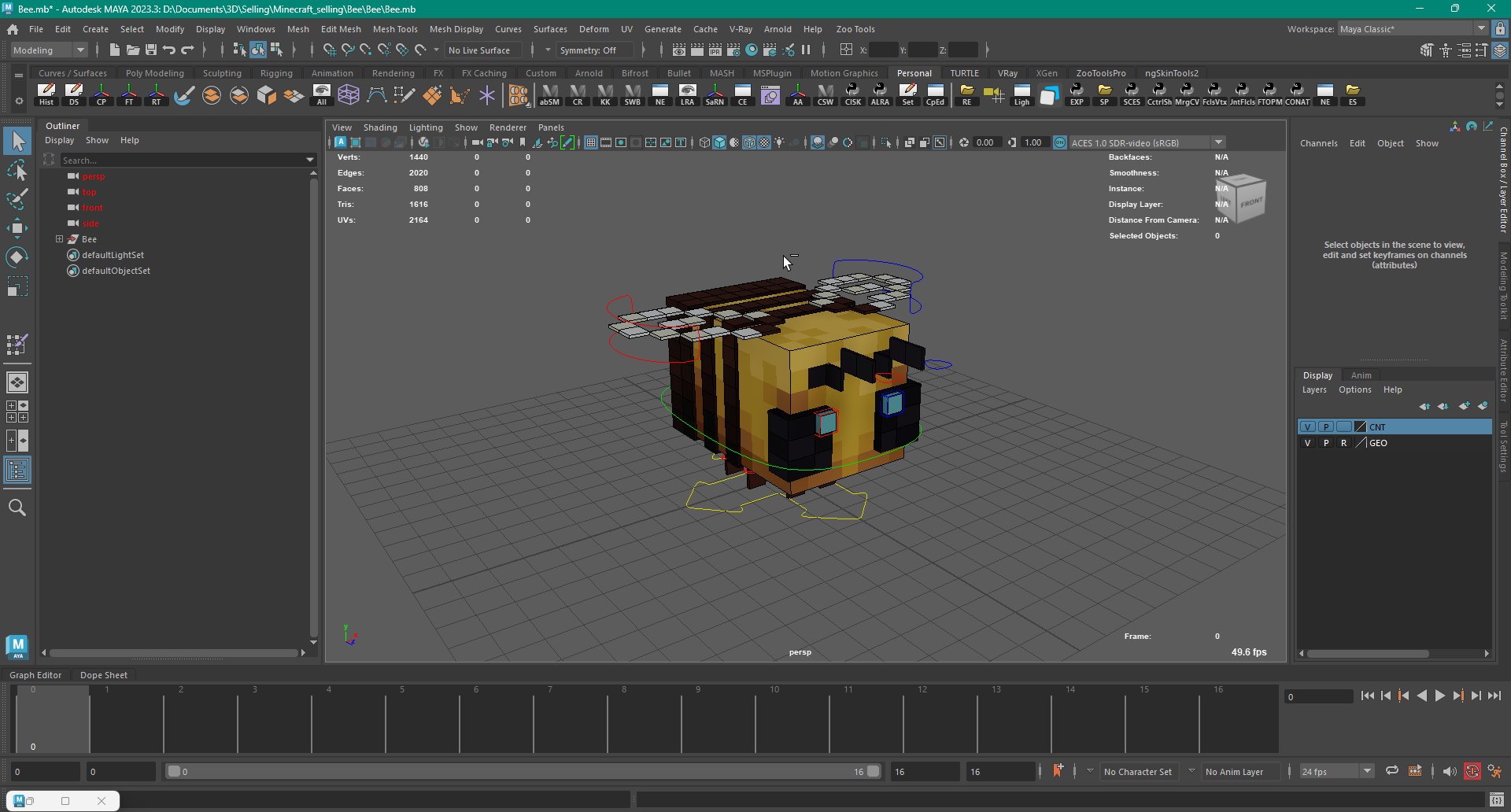 3D Model Minecraft Bee Rig - TurboSquid 2510160