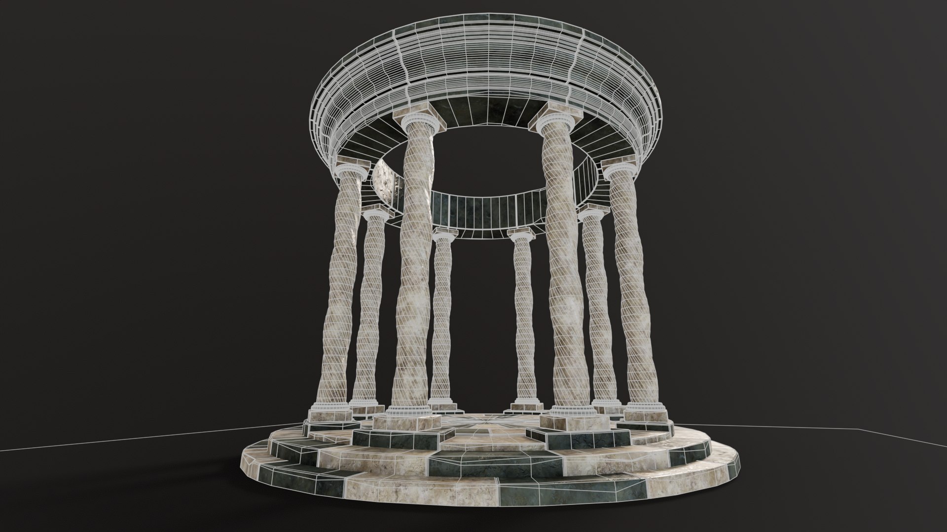 Marble Octagon Pavilion Model - TurboSquid 2231998