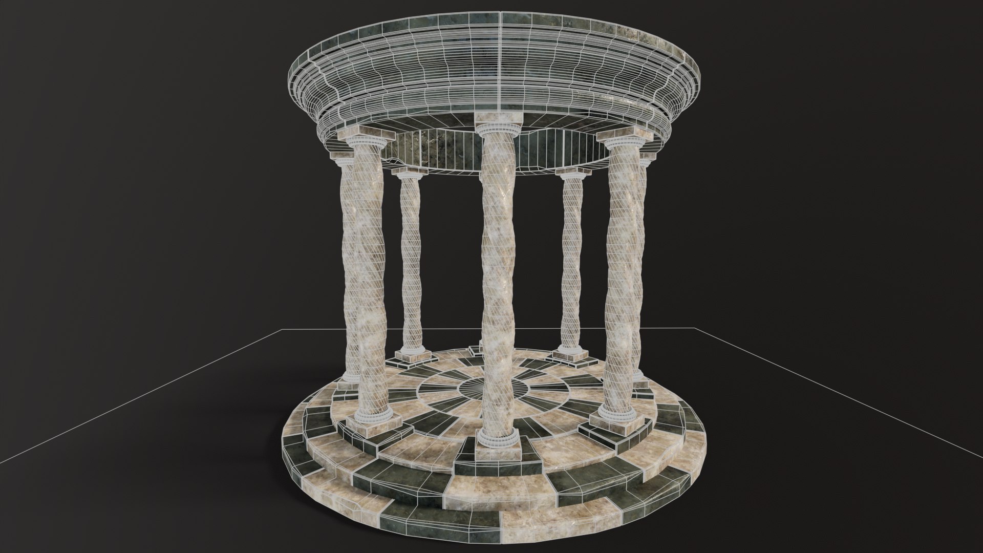 Marble Octagon Pavilion Model - TurboSquid 2231998