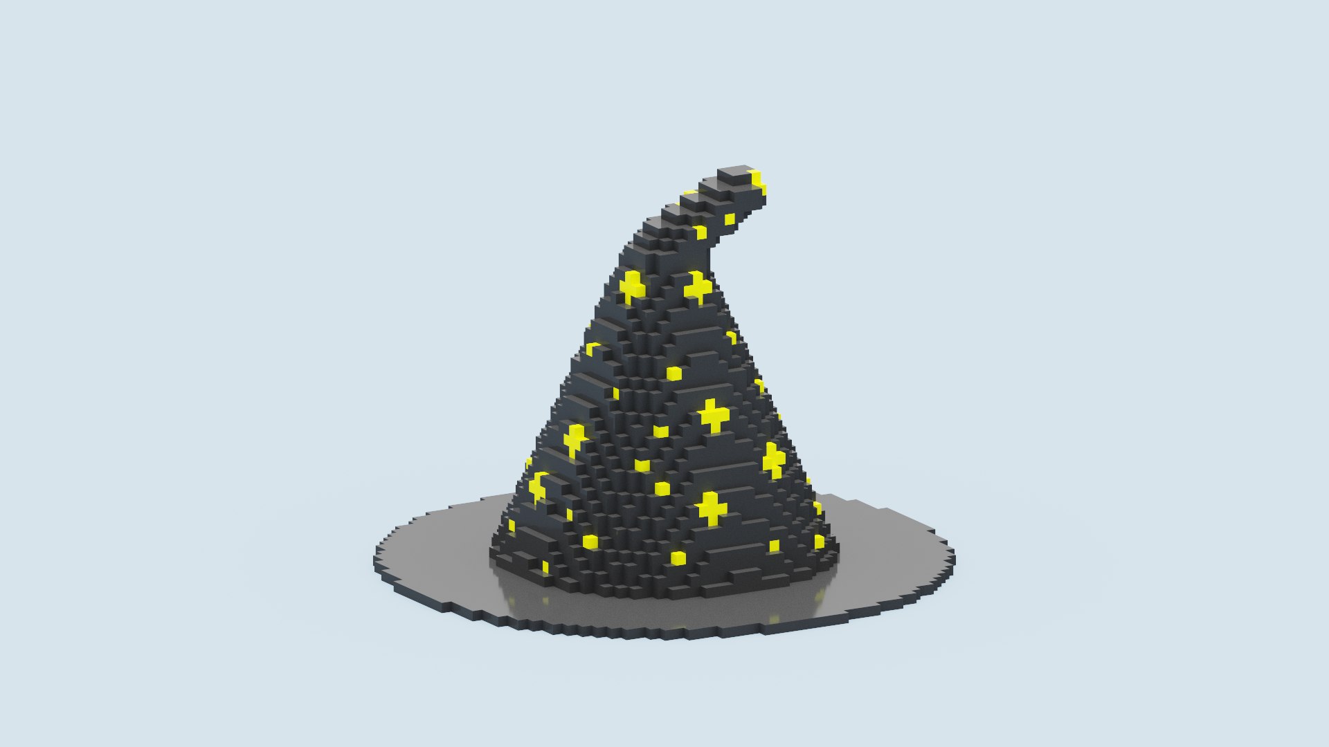 3D Voxel Wizard Hat - TurboSquid 1943517