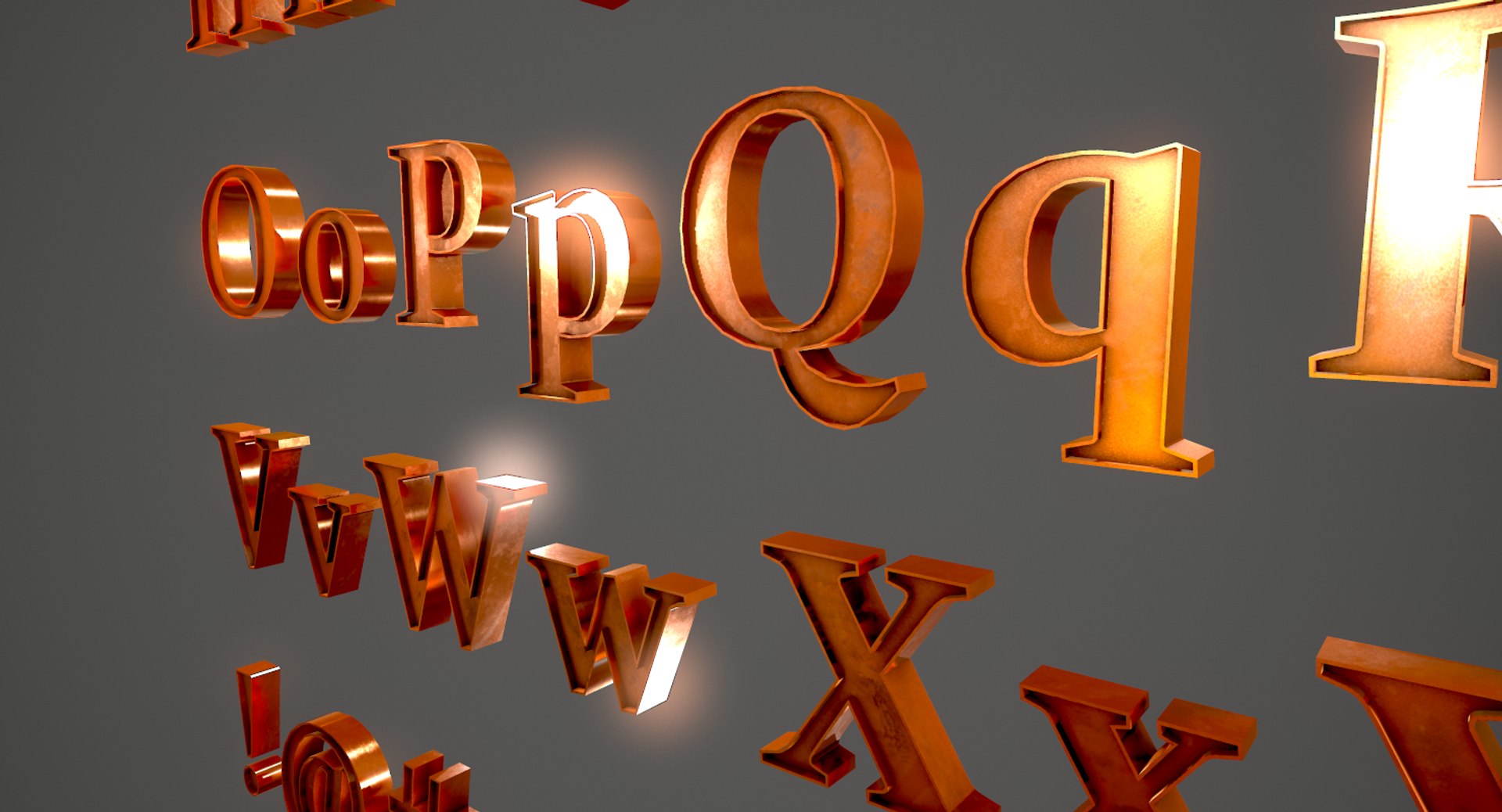 English Letters 3D Model - TurboSquid 1501718