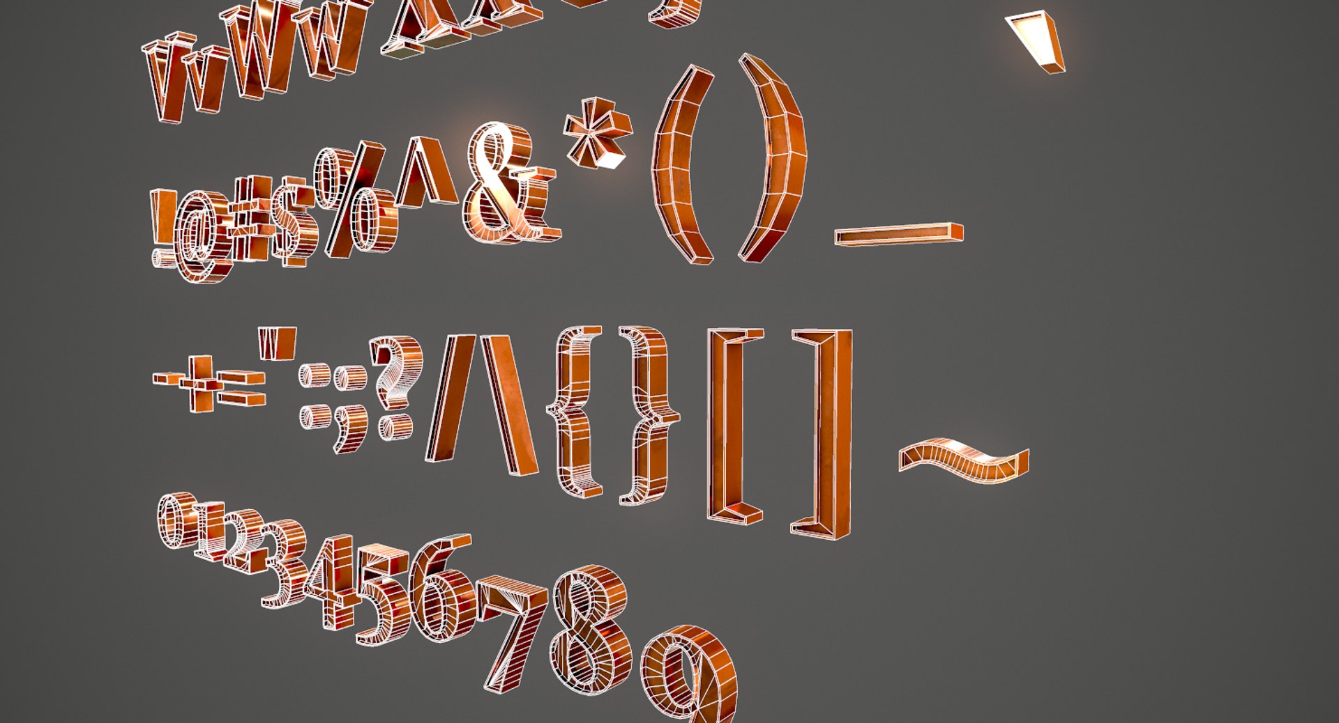 English Letters 3D Model - TurboSquid 1501718