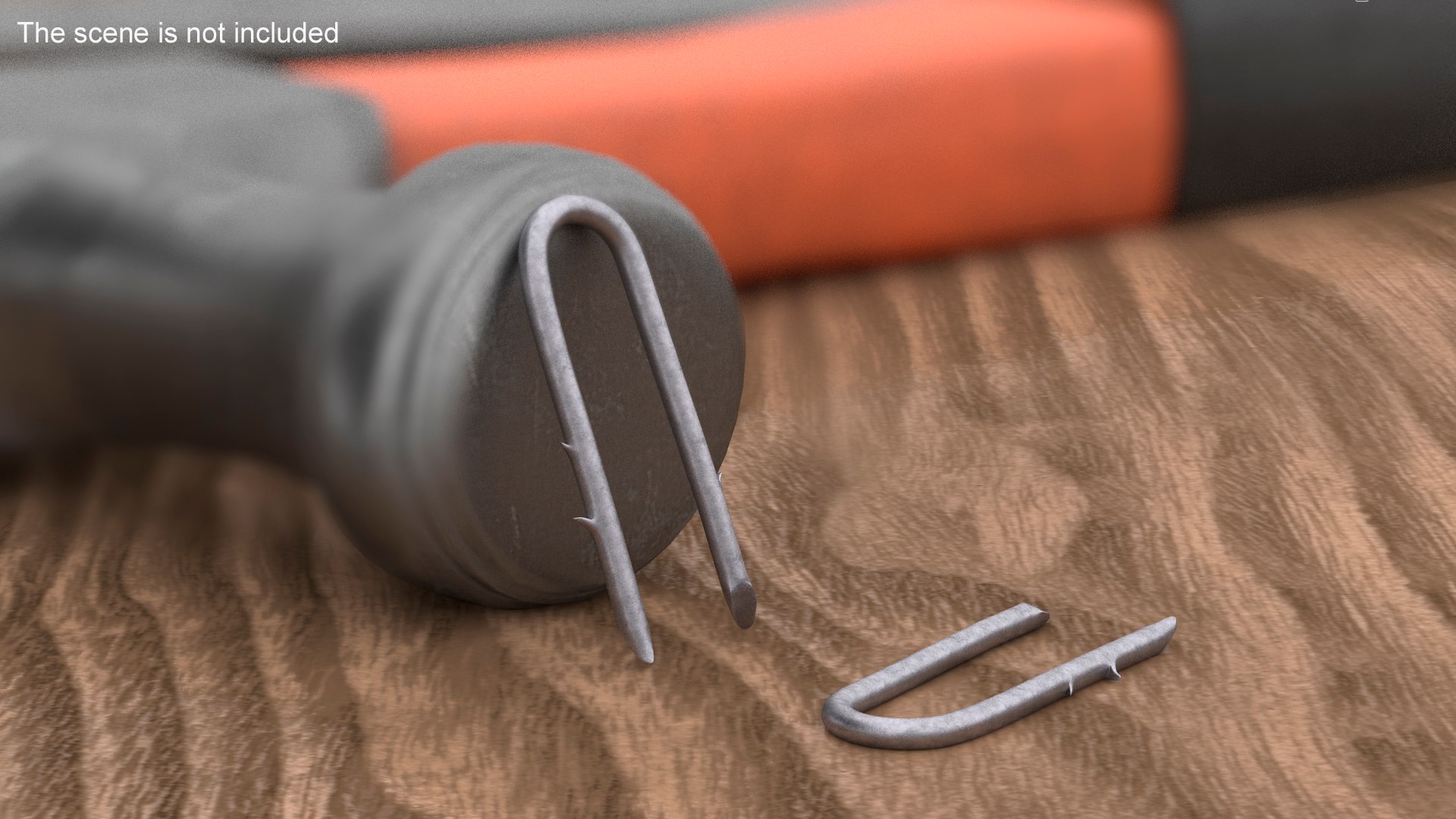 3D U-type Steel Nail With Flat Head Double Barbed - TurboSquid 2210681