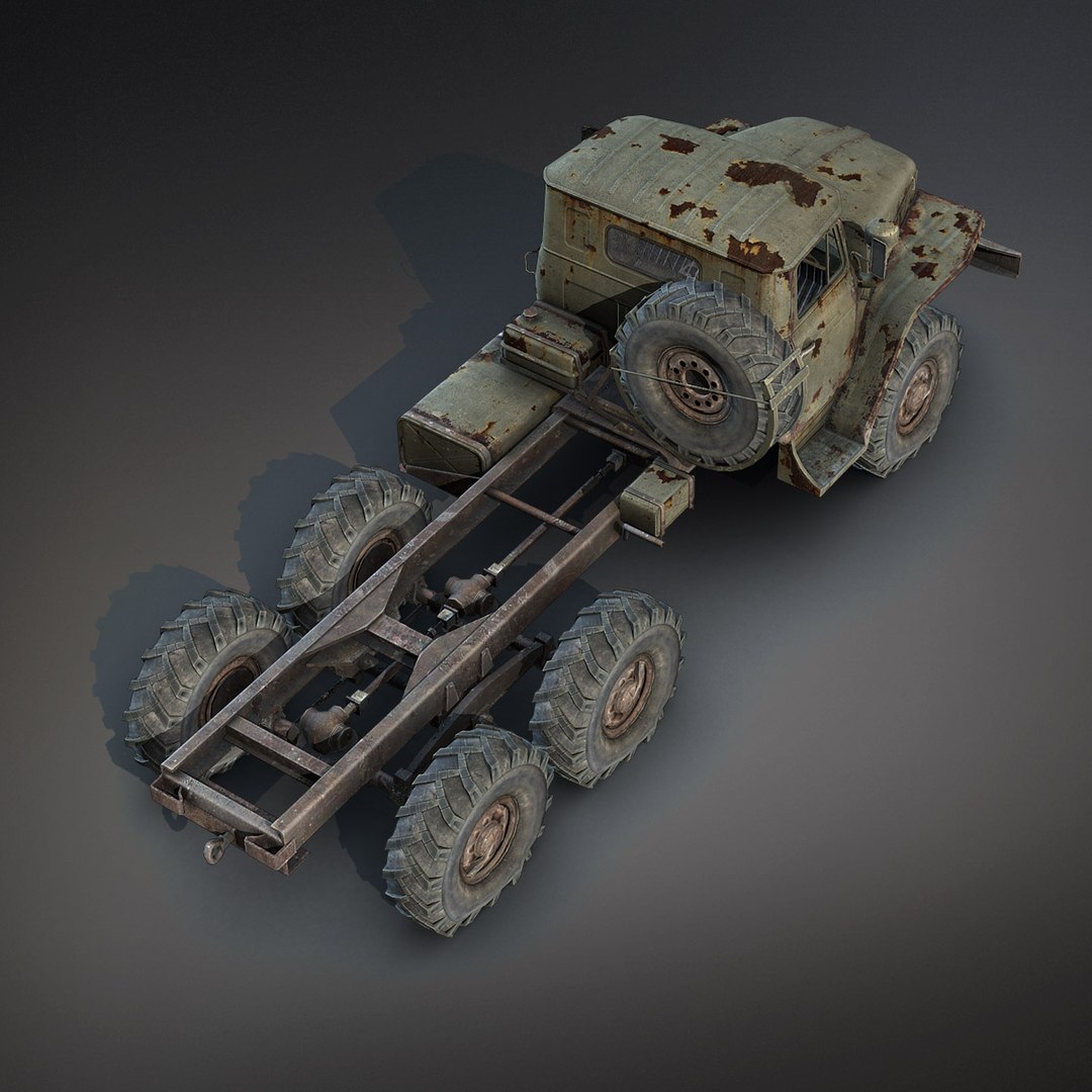 3d Low-poly Rusty Heavy Truck Model