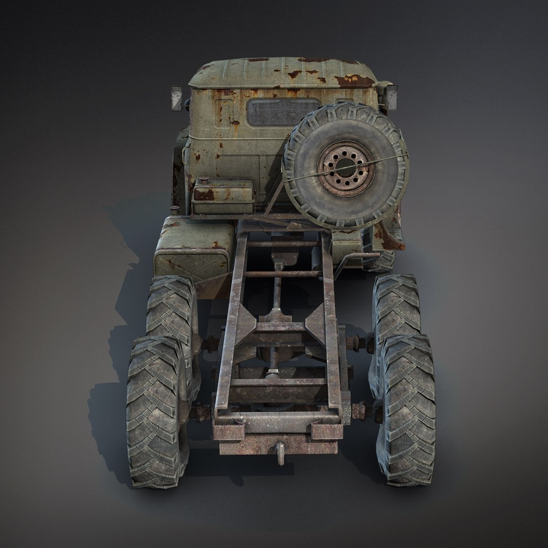 3d Low-poly Rusty Heavy Truck Model