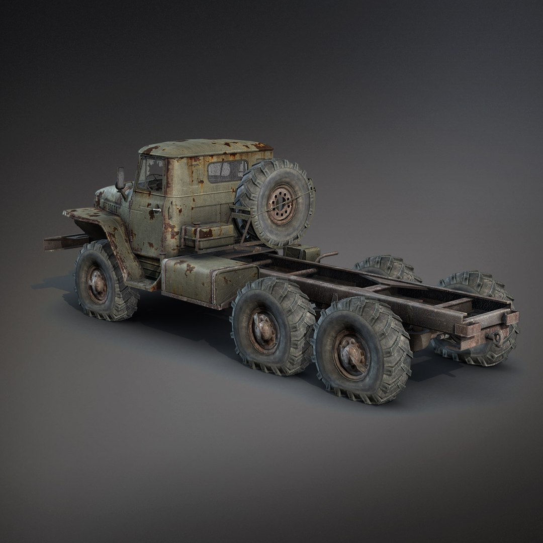 3d Low-poly Rusty Heavy Truck Model