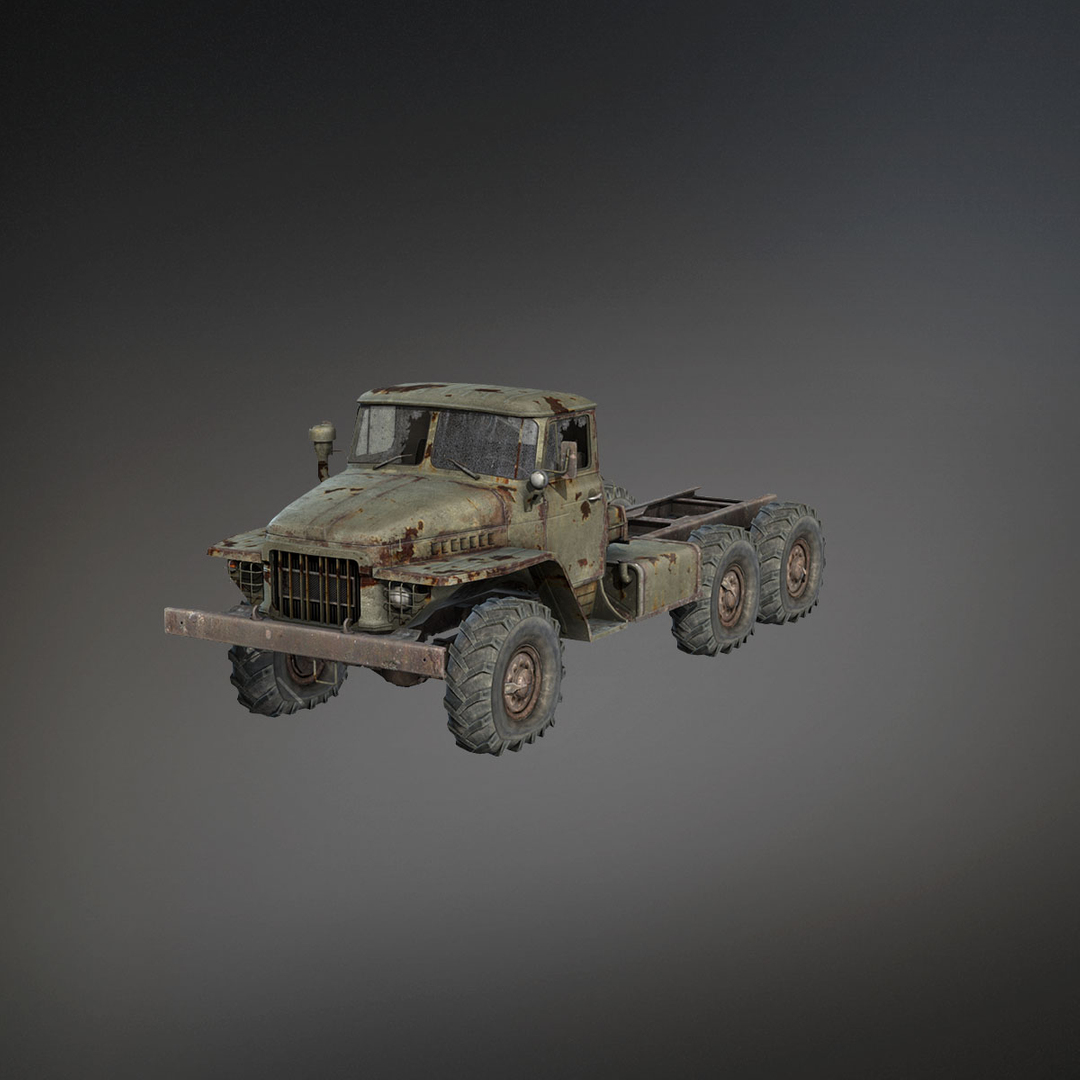3d Low-poly Rusty Heavy Truck Model