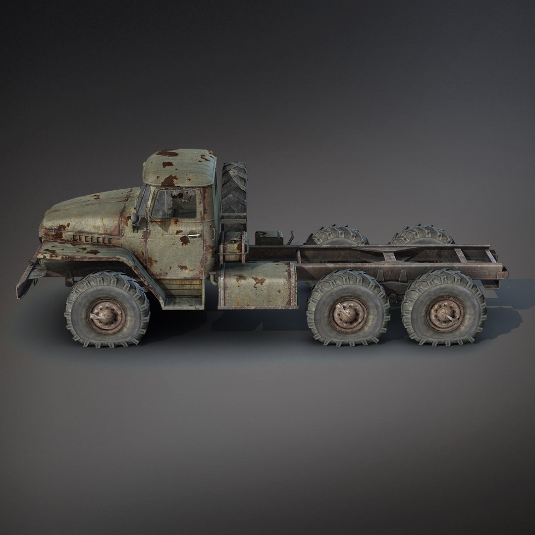 3d Low-poly Rusty Heavy Truck Model