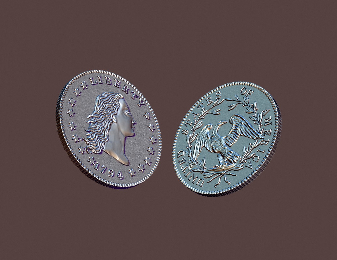 DOLLAR 1794 Coin 3D Model - TurboSquid 1972452