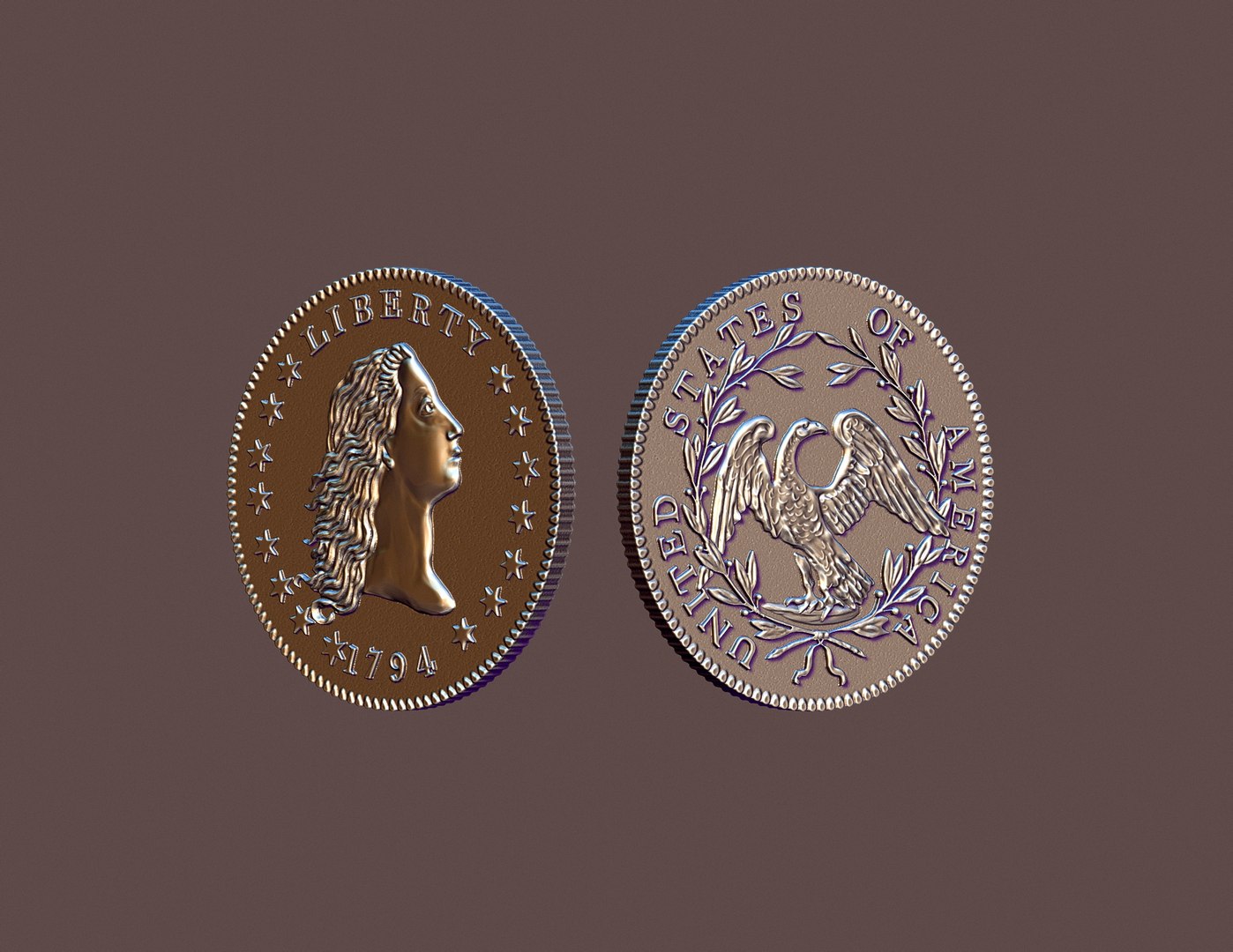 DOLLAR 1794 Coin 3D Model - TurboSquid 1972452