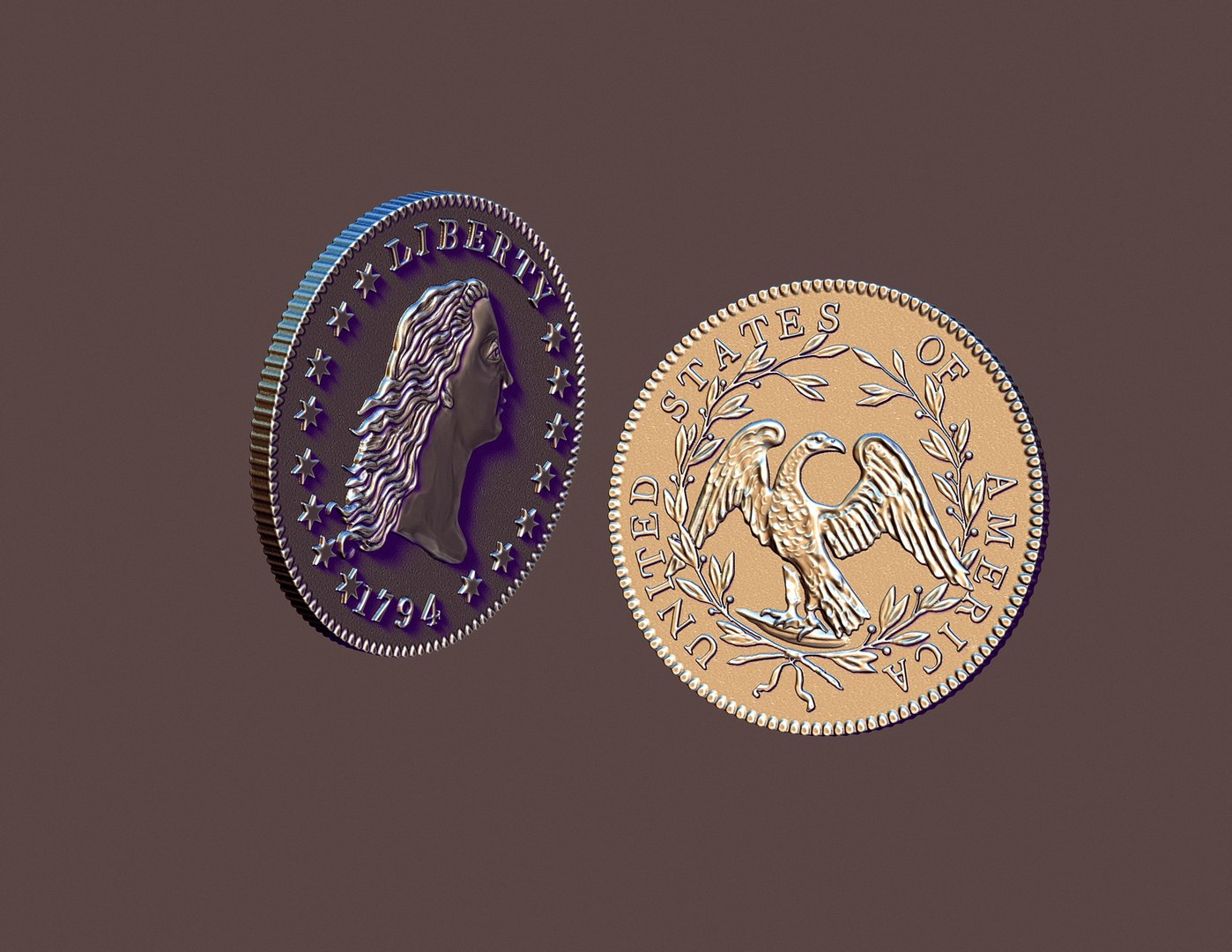 DOLLAR 1794 Coin 3D Model - TurboSquid 1972452