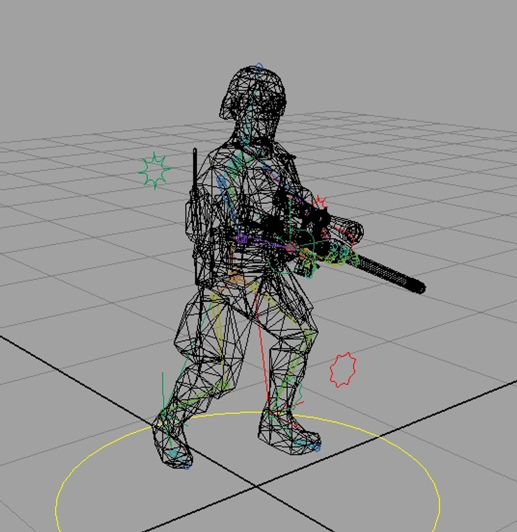 3d Rigged Soldier Cycle Animation